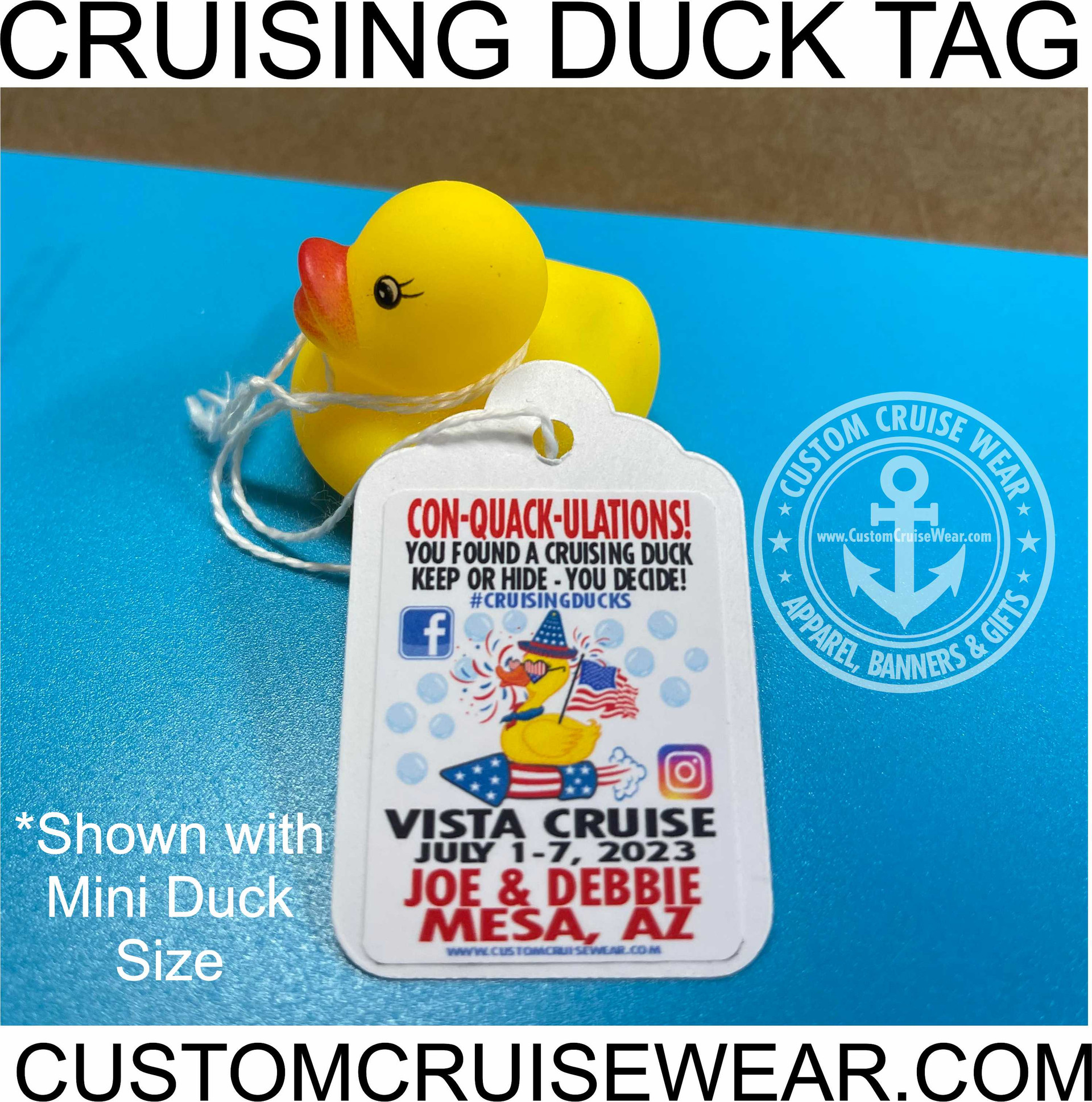 Cruising Duck Tags - 4th OF JULY DUCK - Custom Cruise Wear