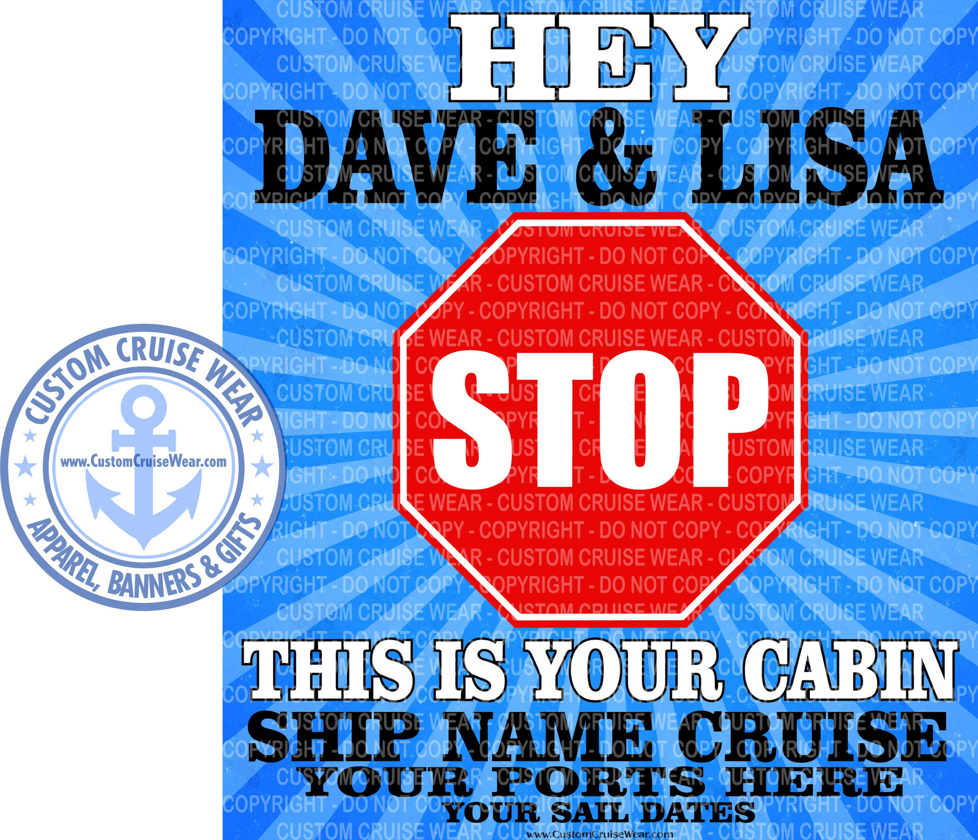 Cabin Door Gear - Signs - Page 1 - Custom Cruise Wear
