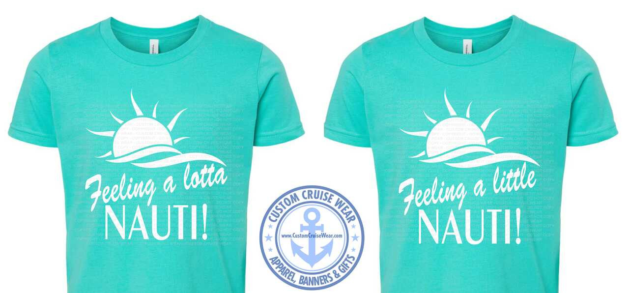 Feeling Nauti Sun with Wave Single Color - Custom Cruise Wear