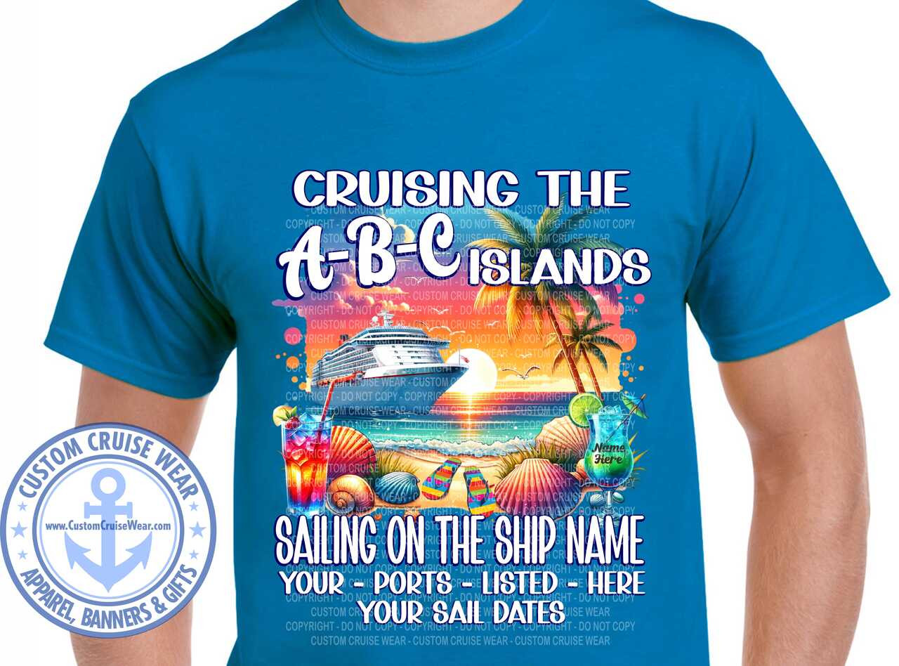 Cruising the ABC Islands Colorful Beach - Custom Cruise Wear