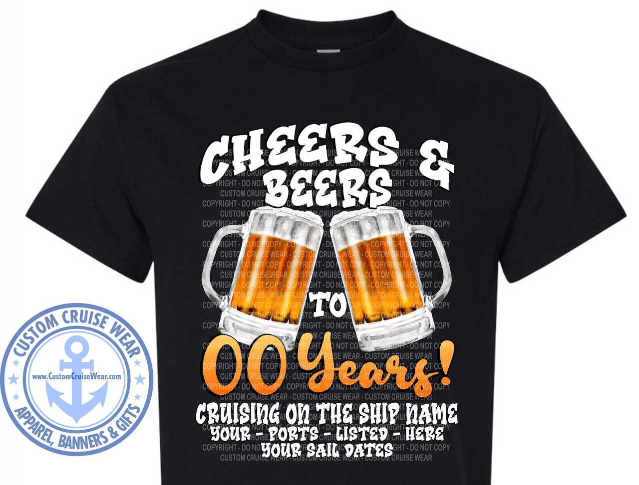 Birthday Cheers & Beers - Custom Cruise Wear