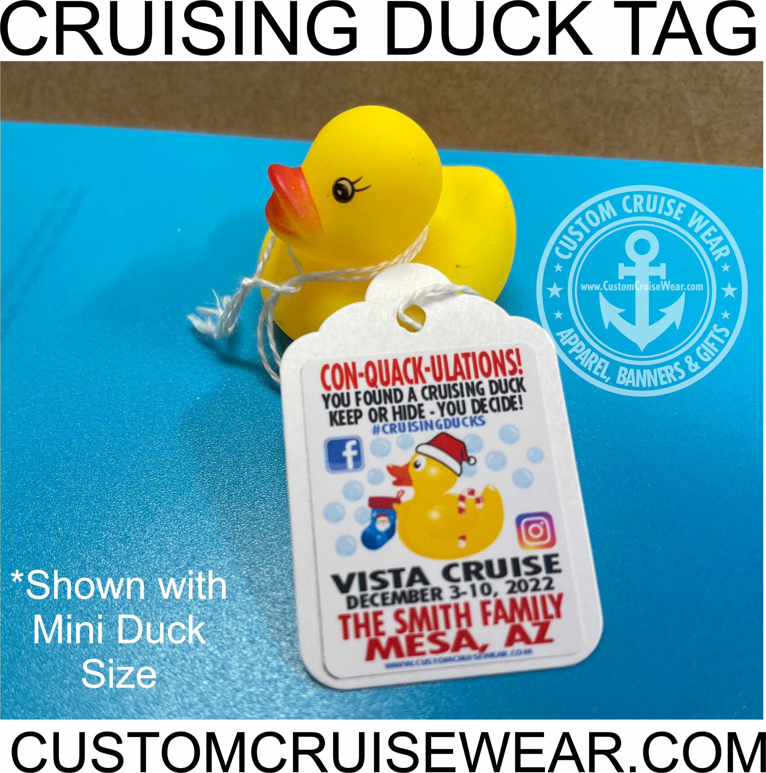 Cruising Duck Tags - JUST MARRIED DUCKS - Custom Cruise Wear
