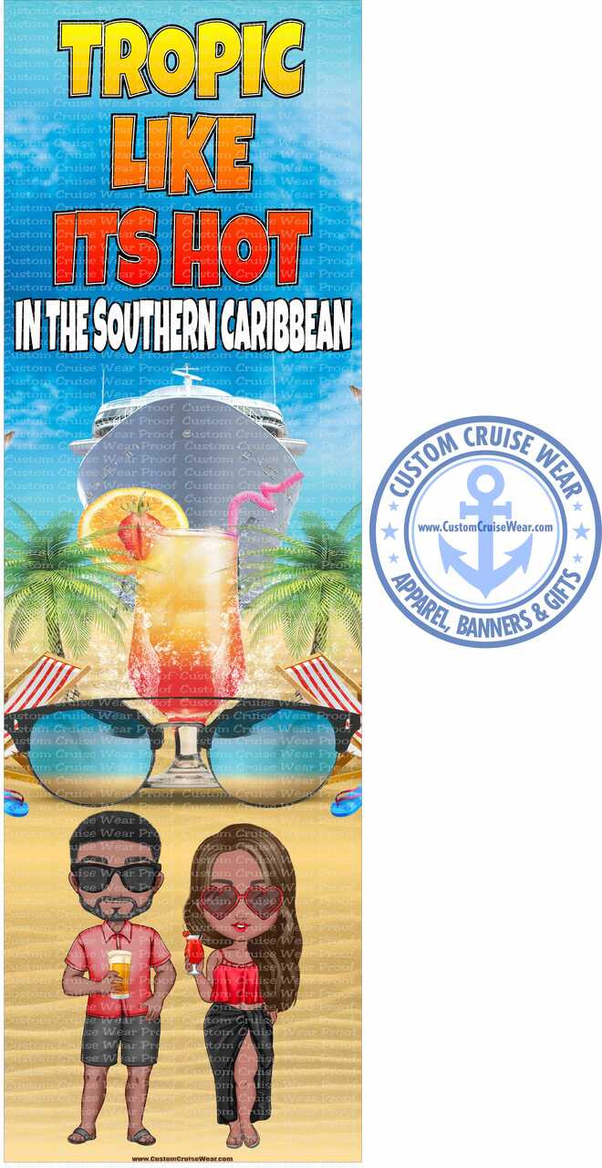 Tropic Like It's Hot Ship Front with Characters on Beach BANNER ...