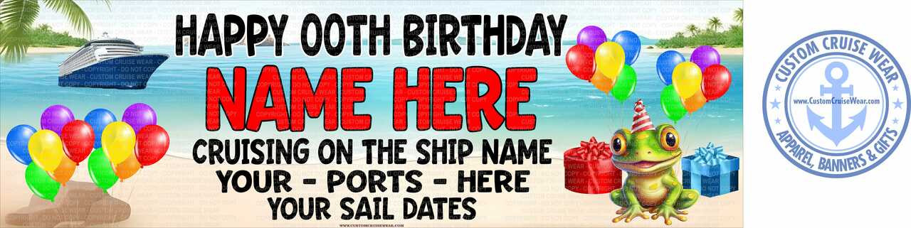 Cabin Door Gear - Banners - INSIDE CABIN BANNERS - Custom Cruise Wear