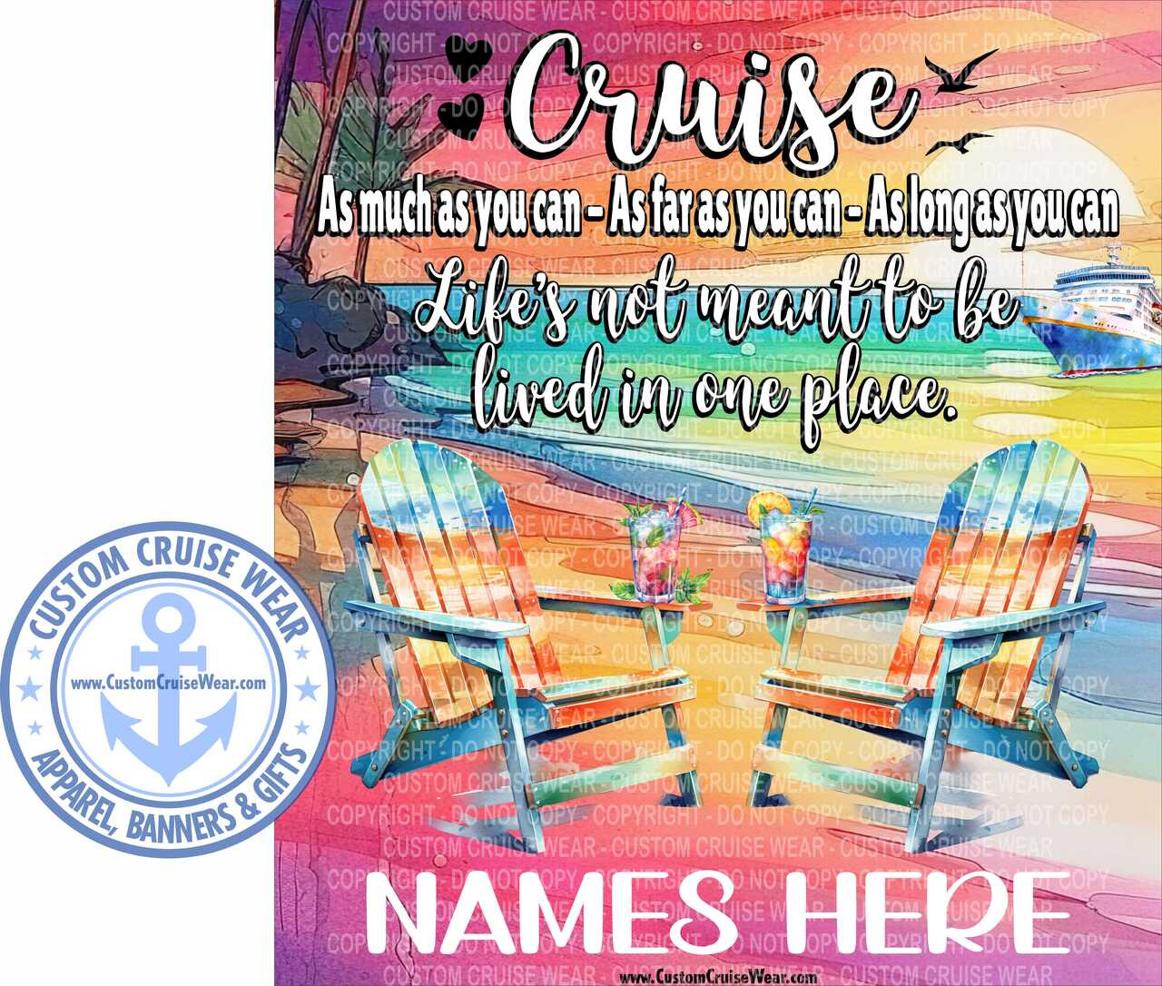 Cabin Door Banners, Signs & More - Signs - Page 1 - Custom Cruise Wear
