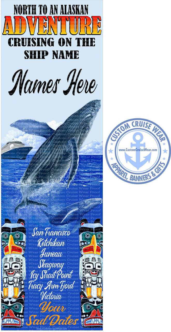 Alaska Seal with Whale and Sign Posts - Custom Cruise Wear