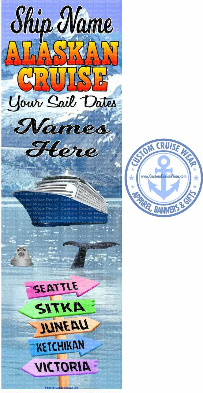 Alaska Seal with Whale and Sign Posts - Custom Cruise Wear