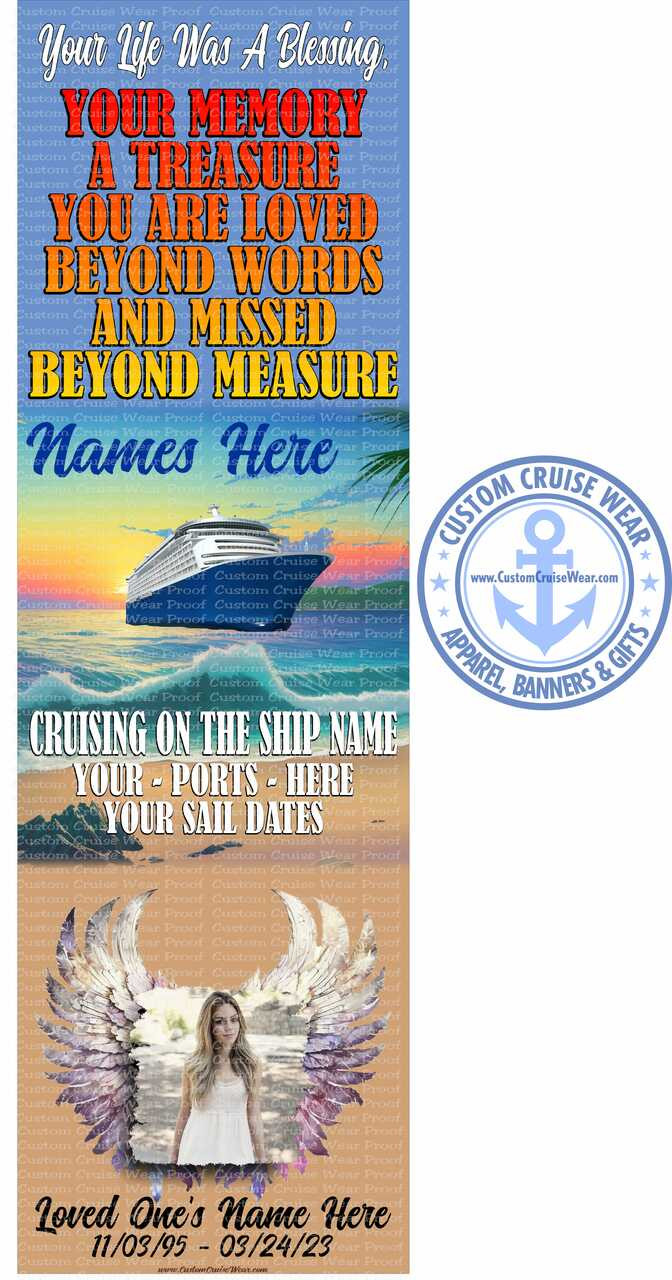 In Loving Memory Your Life Was A Blessing Beach with Angel Wings BANNER ...