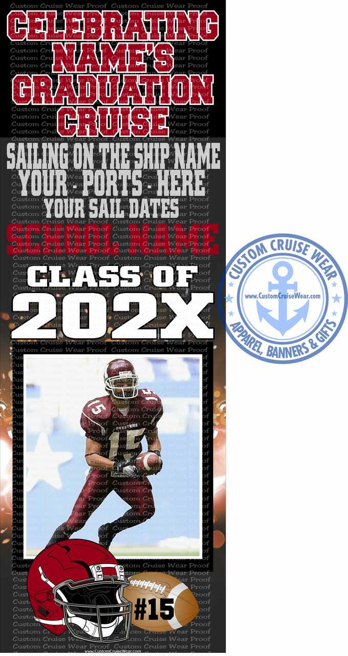 Senior Graduation Football with Photo BANNER - Custom Cruise Wear