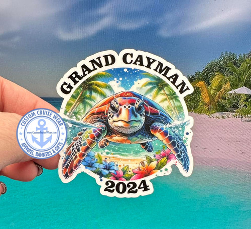 Grand Cayman Sea Turtle - You Pick The Year Printed On The Sticker ...