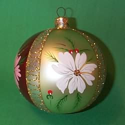 1998 Glass - Poinsettia - White Christmas Ornament | The Ornament Shop