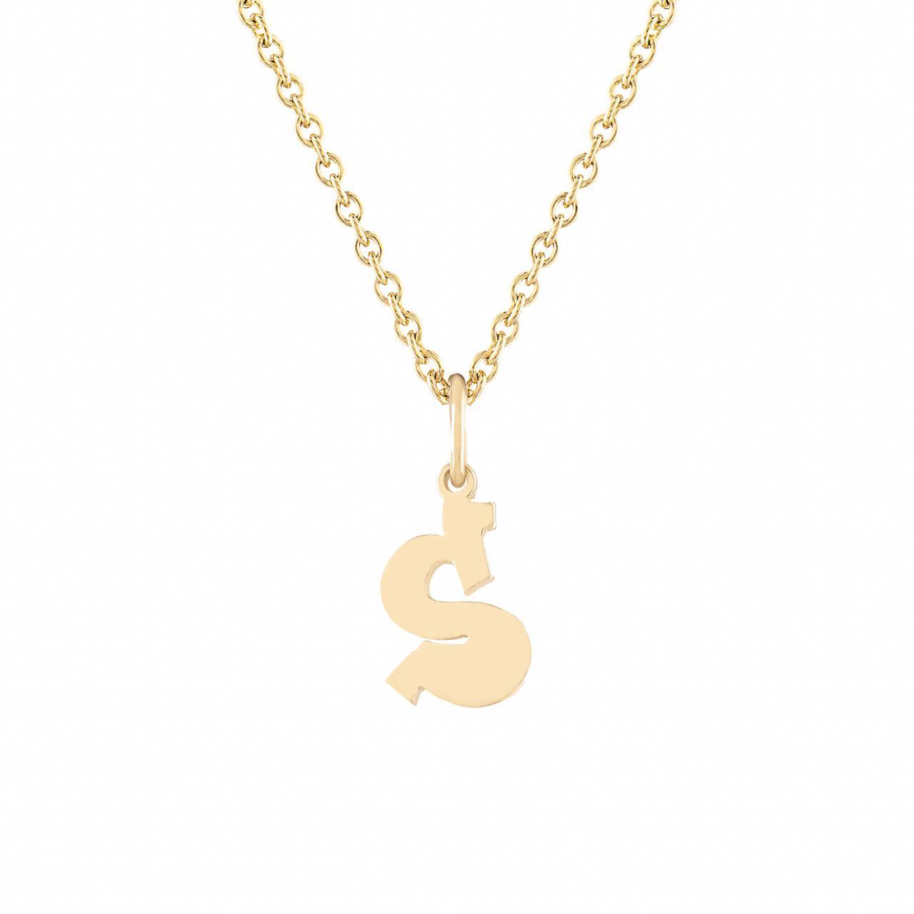 Graffito Solid Gold Initial S Charm - GiGi Ferranti Jewelry