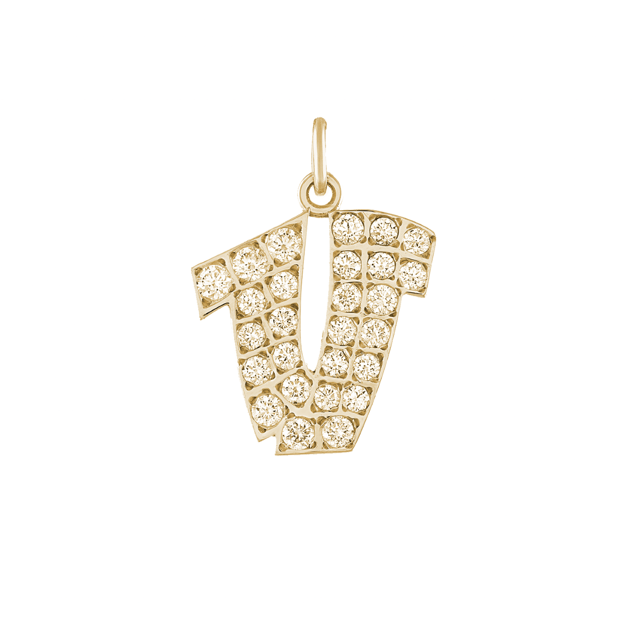 Graffito Initial V Pendant with Diamonds - GiGi Ferranti Jewelry