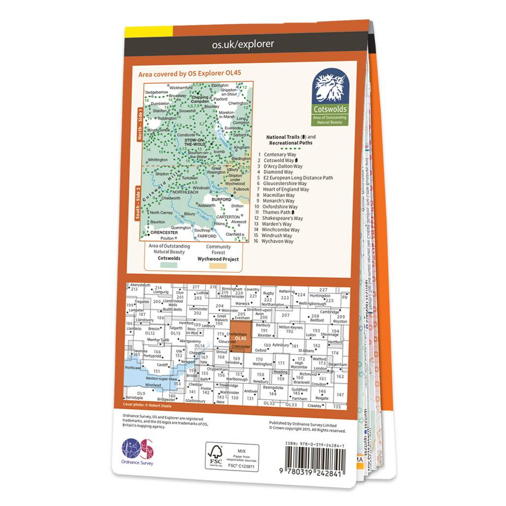 OS Map of The Cotswolds | Explorer OL45 Map | Ordnance Survey Shop