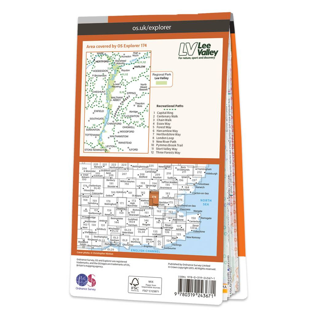 OS Map of Epping Forest & Lee Valley | Explorer 174 Map | Ordnance ...