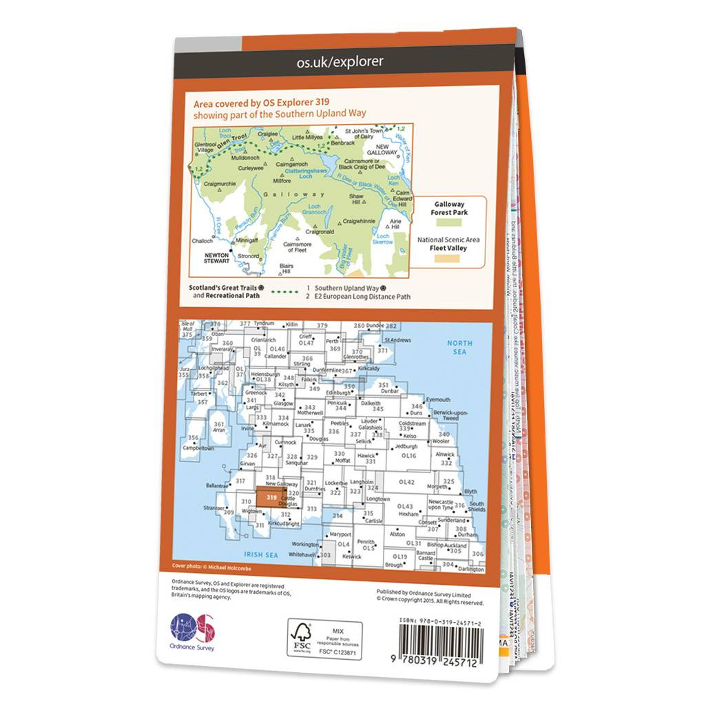 OS Map of Galloway Forest Park South | Explorer 319 Map | Ordnance ...