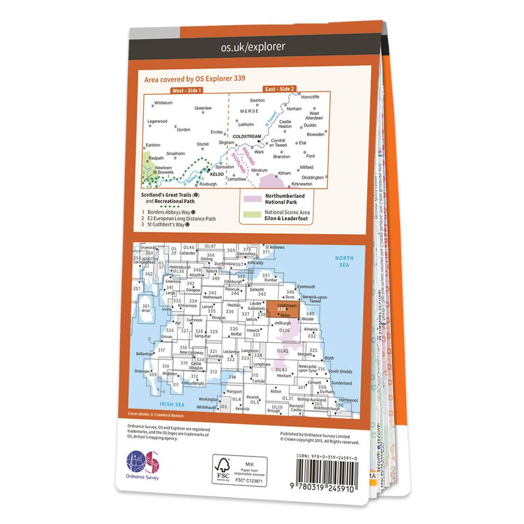 OS Map of Kelso & Coldstream | Landranger 74 Map | Ordnance Survey Shop