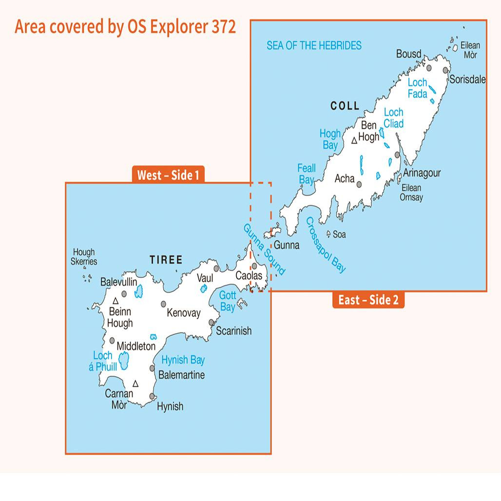 OS Map of Coll & Tiree Explorer | Explorer 372 Map | Ordnance Survey Shop