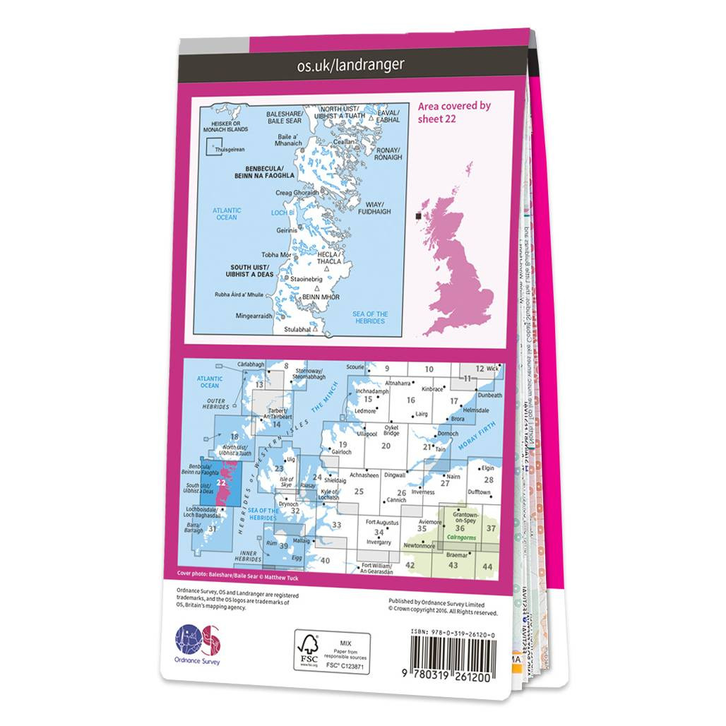 OS Map of Benbecula & South Uist, Eriskay | Explorer 453 Map | Ordnance ...
