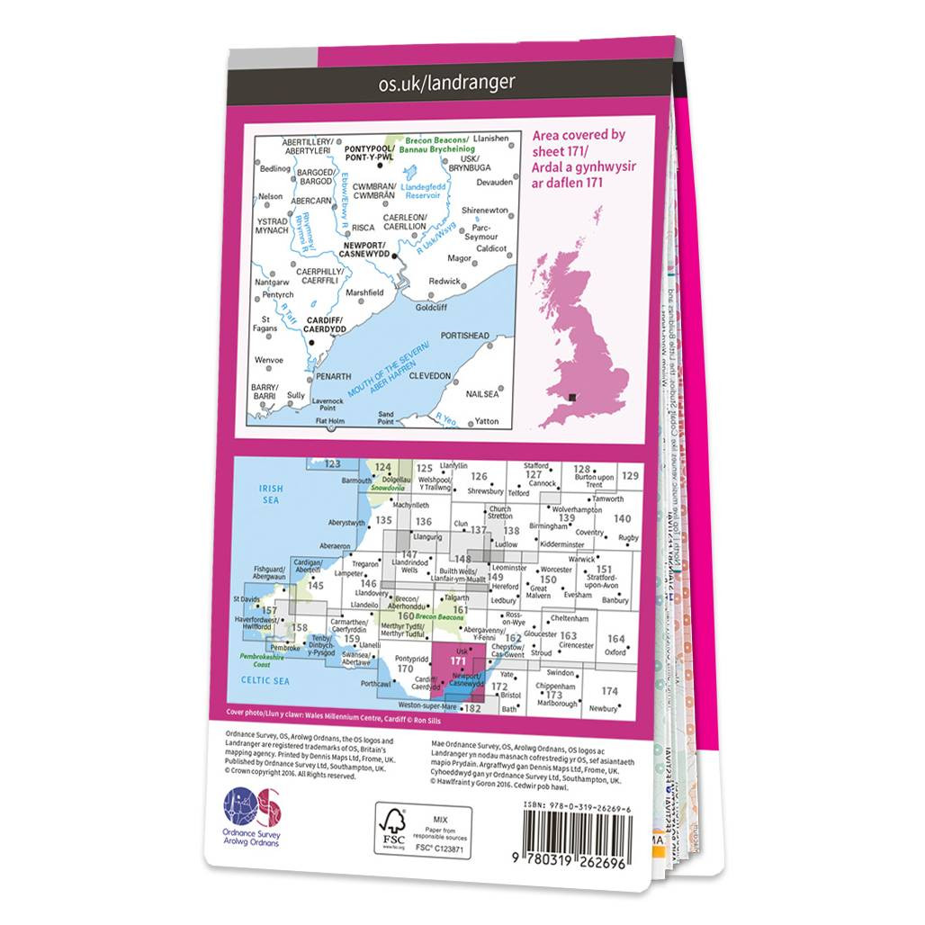 OS Map of Cardiff & Bridgend | Explorer 151 Map | Ordnance Survey Shop