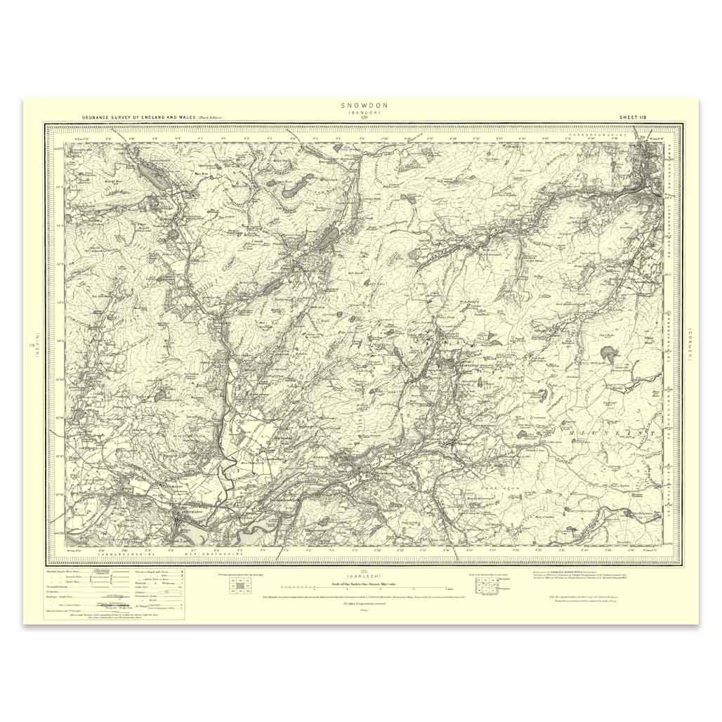 Yr Wyddfa One Inch to One Mile Vintage Map 1962 | OS Maps