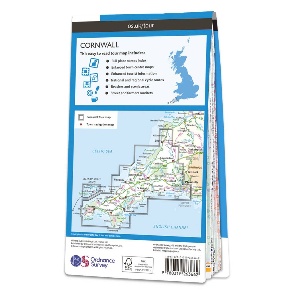 OS Map of Cornwall | Tour 1 Map | Ordnance Survey Shop