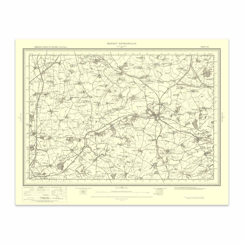 OS Map of Northampton & Market Harborough | Explorer 223 Map | Ordnance ...