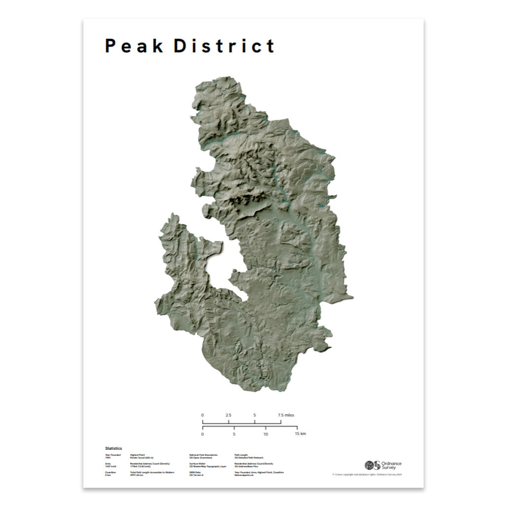 Lake District National Park Relief Map | Ordnance Survey Shop