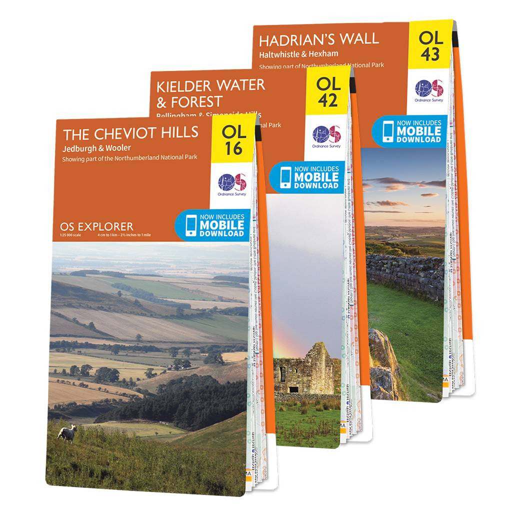 OS Explorer Northumberland map set | Explorer Map | Ordnance Survey Shop