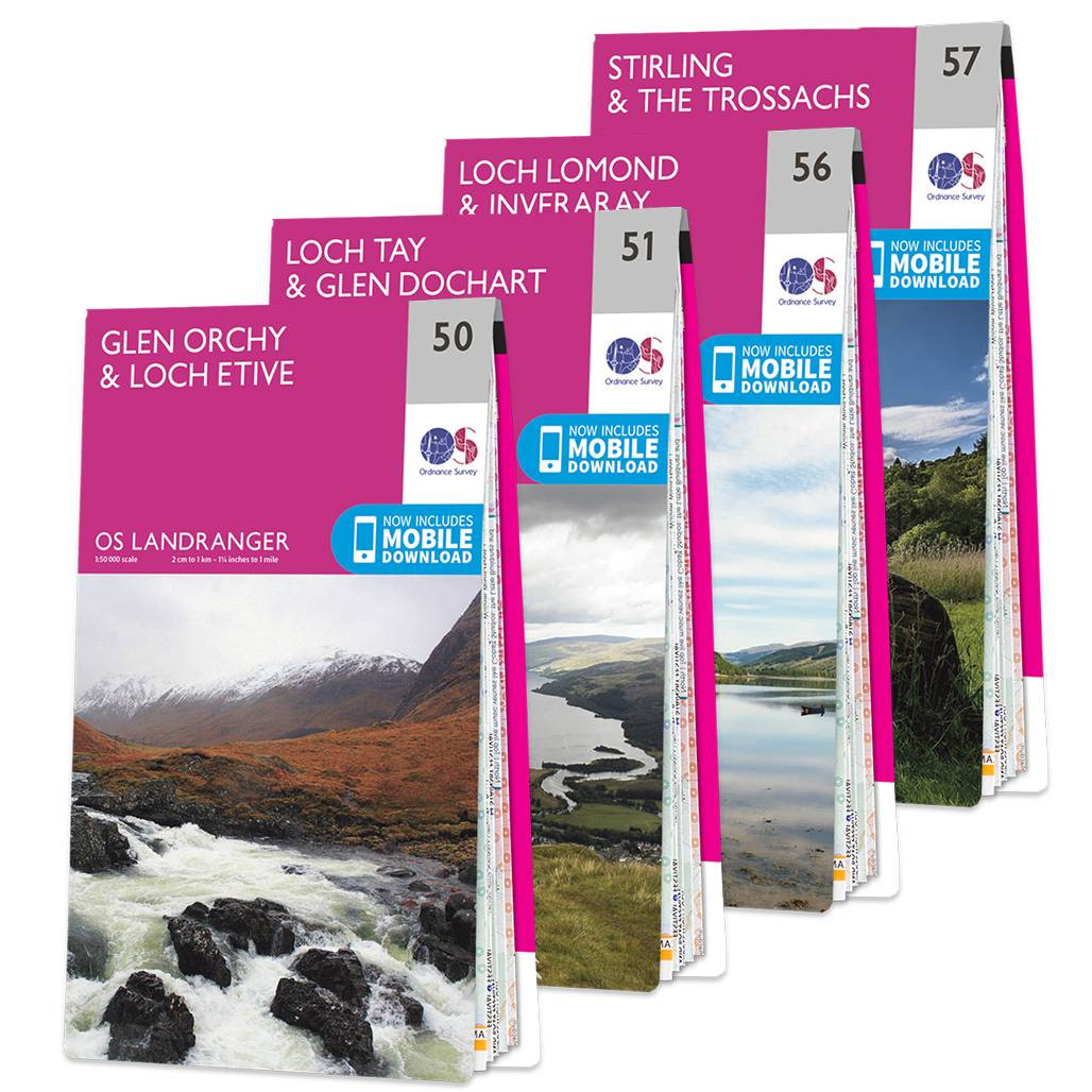 OS Landranger Loch Lomond and The Trossachs map set | Landranger Map ...