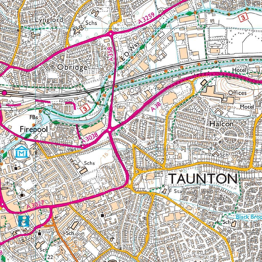 Taunton Bus Routes Map Taunton Bus Routes Map
