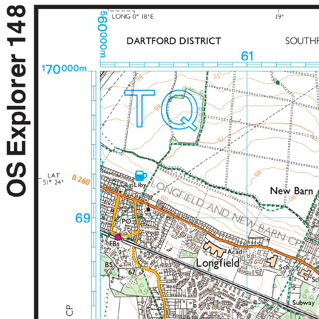 OS Map of Maidstone & the Medway Towns | Explorer 148 Map | Ordnance ...