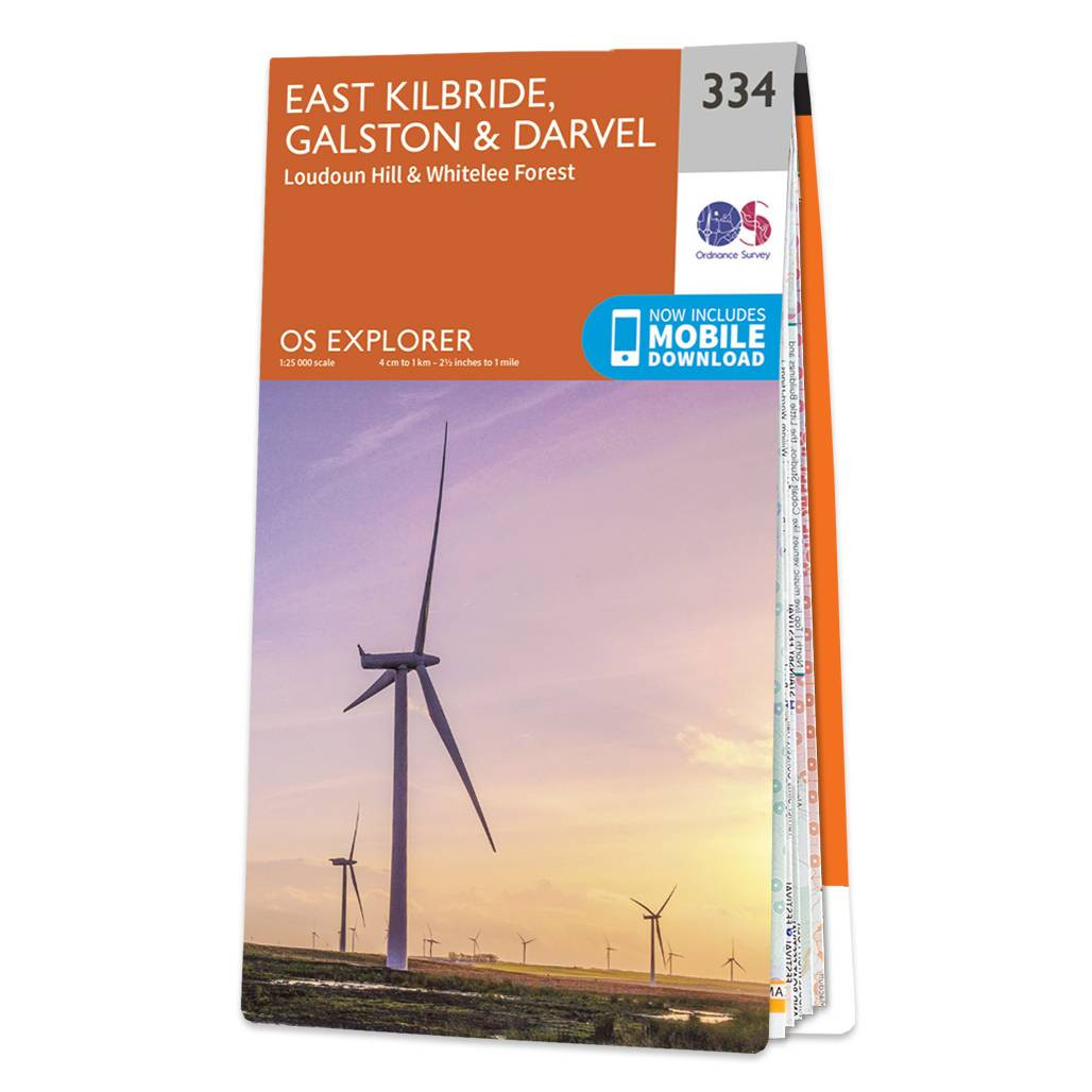 OS Map of East Kilbride, Galston & Darvel | Explorer 334 Map | Ordnance ...