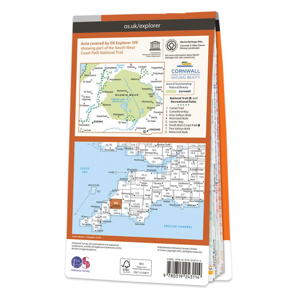 OS Map of Bodmin Moor | Explorer 109 Map | Ordnance Survey Shop