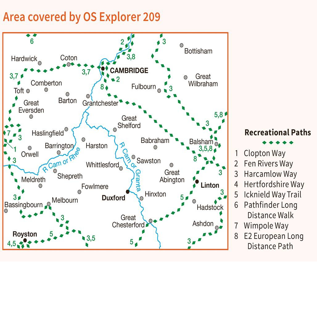 OS Map of Cambridge | Explorer 209 Map | Ordnance Survey Shop