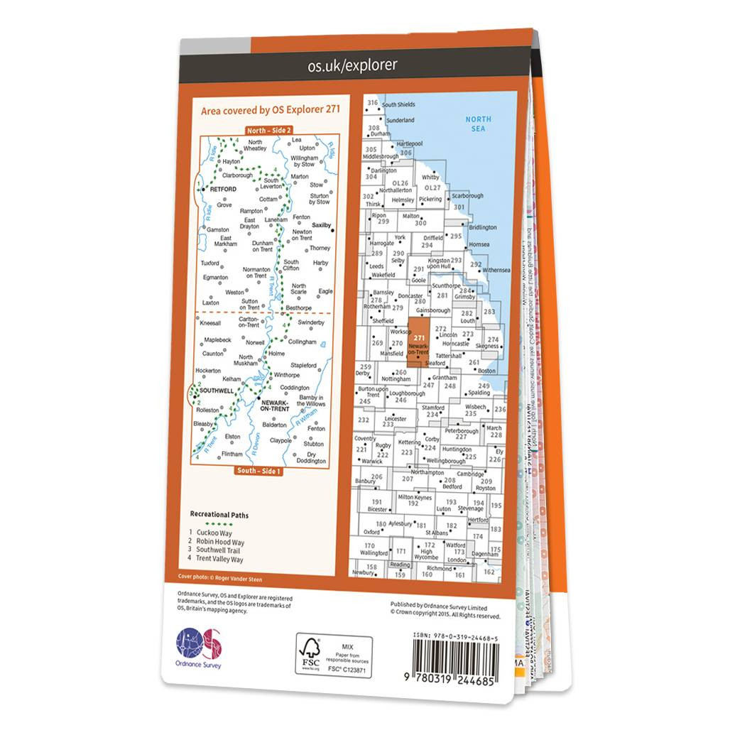 OS Map of Newark-on-Trent | Explorer 271 Map | Ordnance Survey Shop