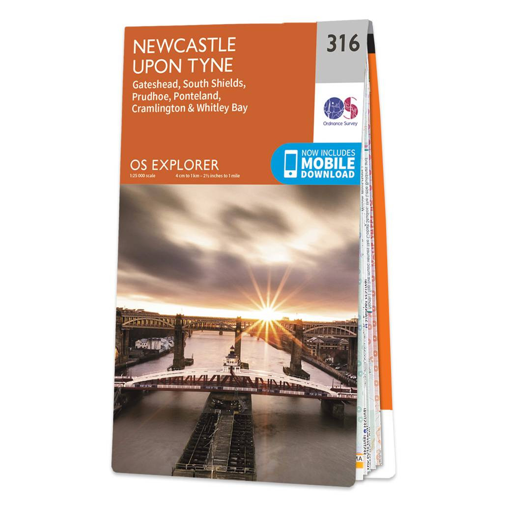 OS Map of Newcastle upon Tyne Durham & Sunderland | Landranger 88 Map ...