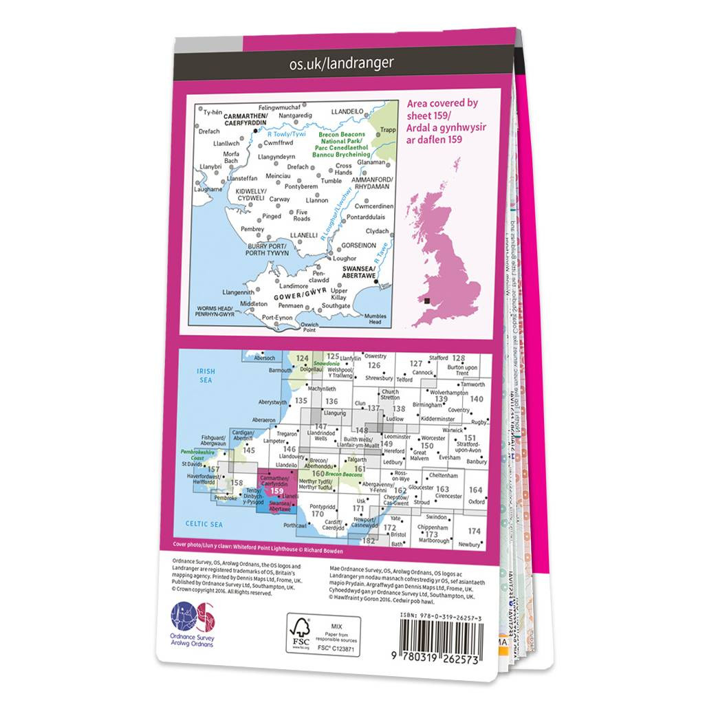 OS Map of Gower | Explorer 164 Map | Ordnance Survey Shop