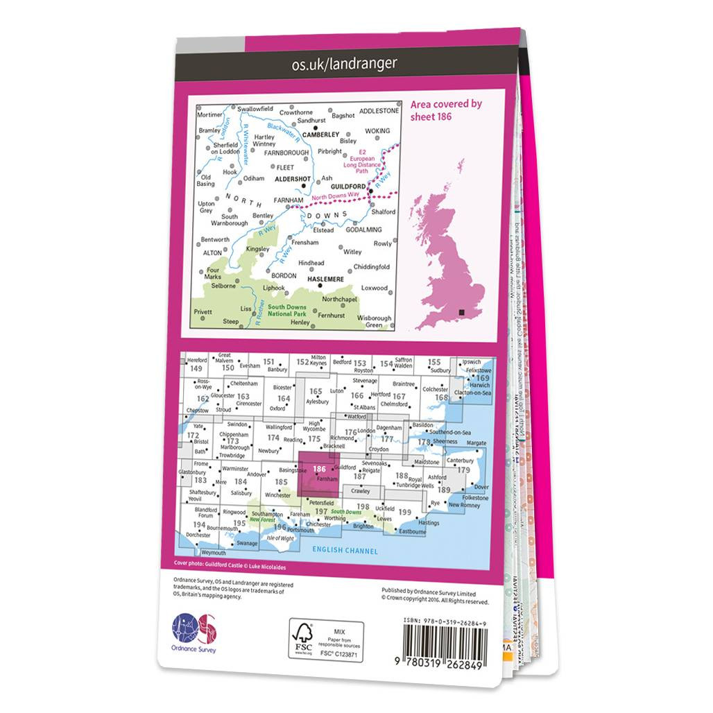 OS Map of Guildford & Farnham | Explorer 145 Map | Ordnance Survey Shop