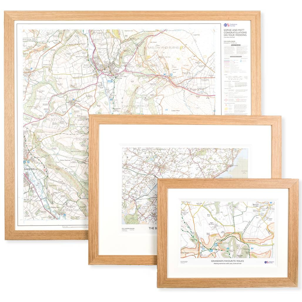 Flat maps, wall maps and poster maps from Ordnance Survey
