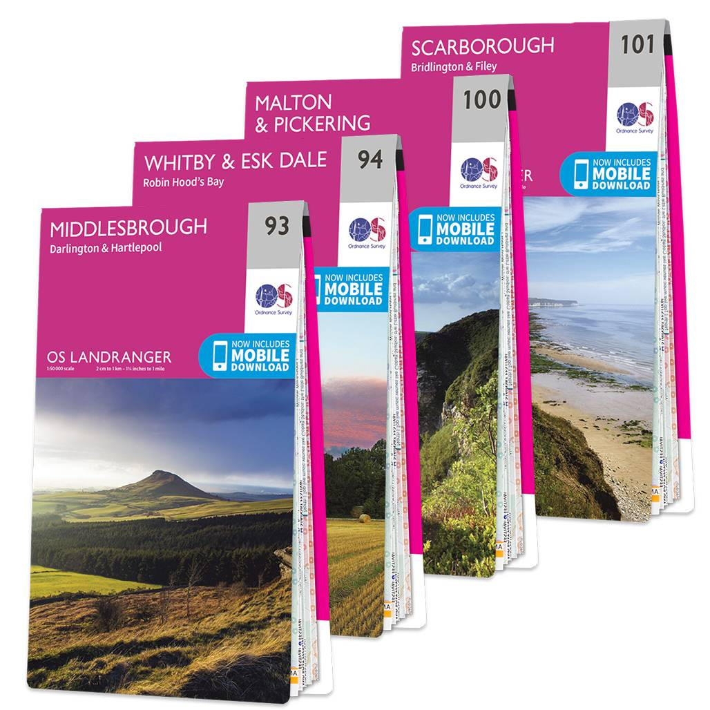 OS Map of North York Moors - Western area | Explorer OL26 Map ...