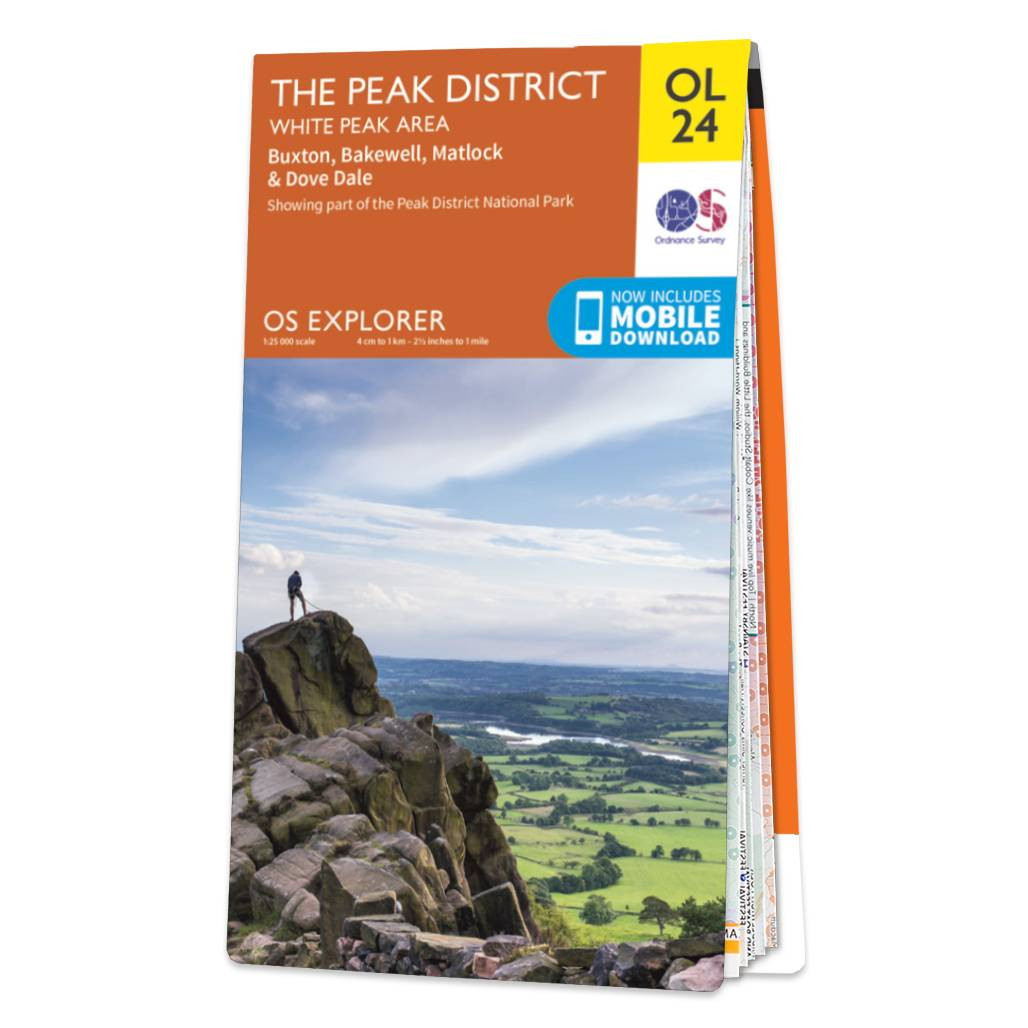 OS Map of The Peak District - Dark Peak Area | Explorer OL1 Map ...