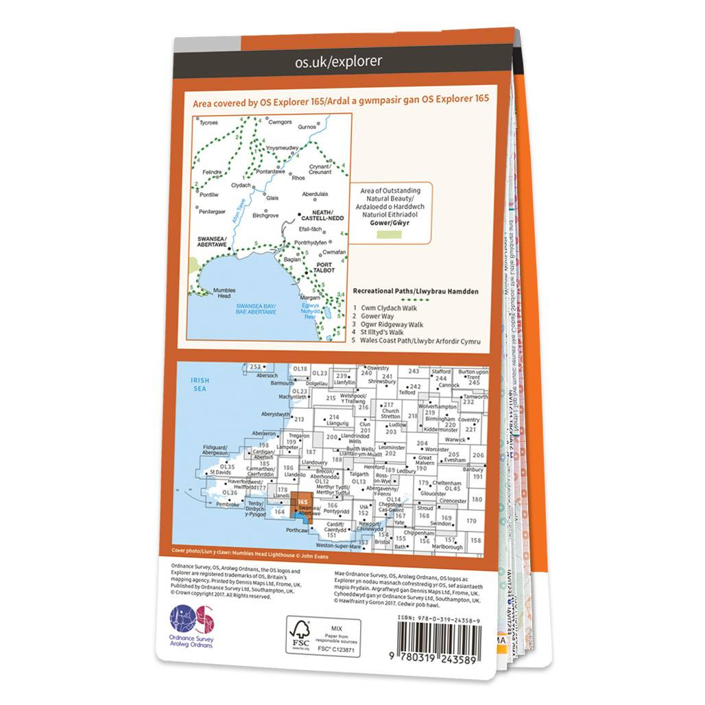 OS Map of Swansea & Gower | Landranger 159 Map | Ordnance Survey Shop