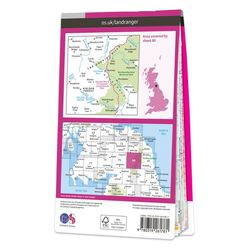 OS Map of Kielder Water & Forest | Explorer OL42 Map | Ordnance Survey Shop