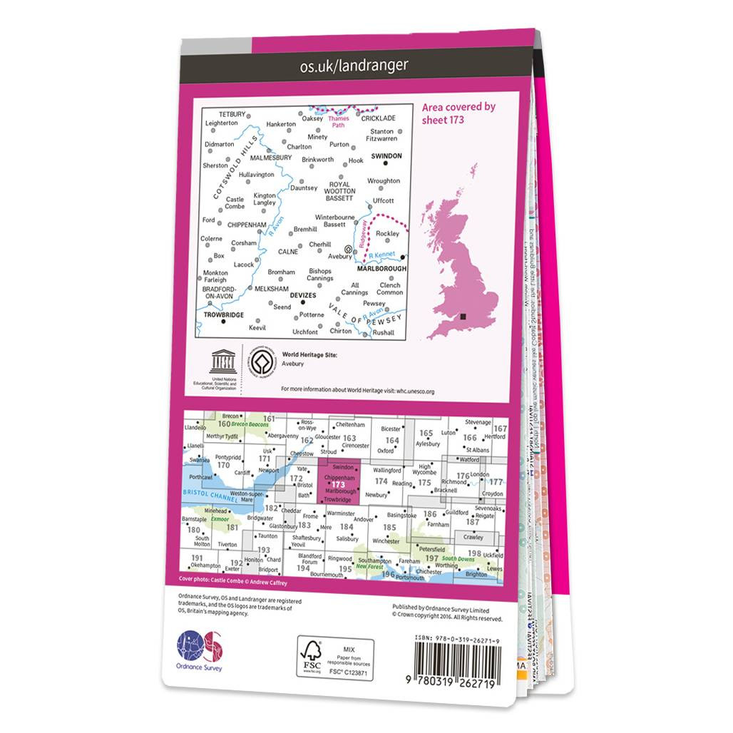 OS Map of Swindon & Devizes | Landranger 173 Map | Ordnance Survey Shop
