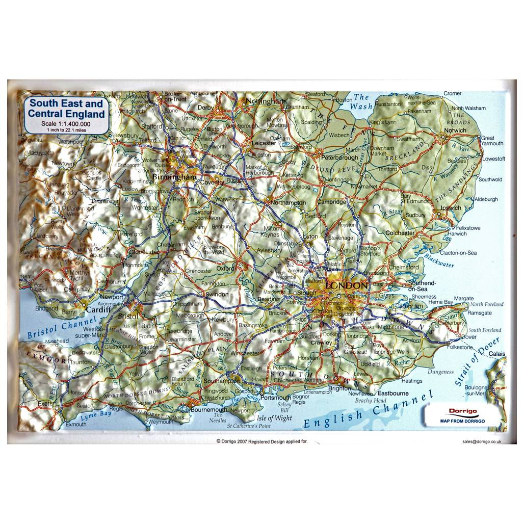 OS Map of South East England | Road Map | Ordnance Survey Shop