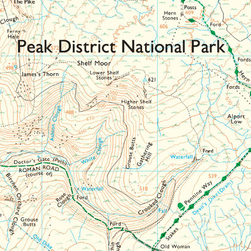 OS Map of The Peak District - Dark Peak Area | Explorer OL1 Map ...