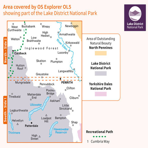 OS Map of The Lake District: North-eastern area | Explorer OL5 Map ...