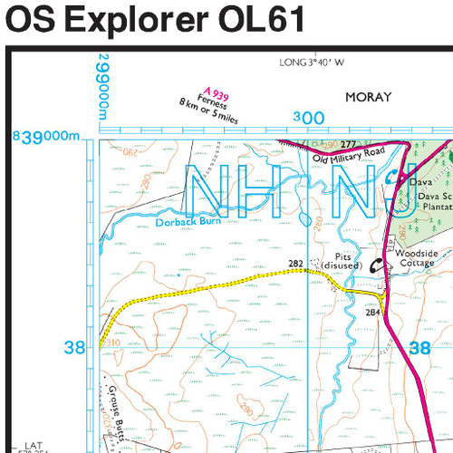 OS Map of Grantown-on-Spey & Hills of Cromdale | Explorer OL61 Map ...