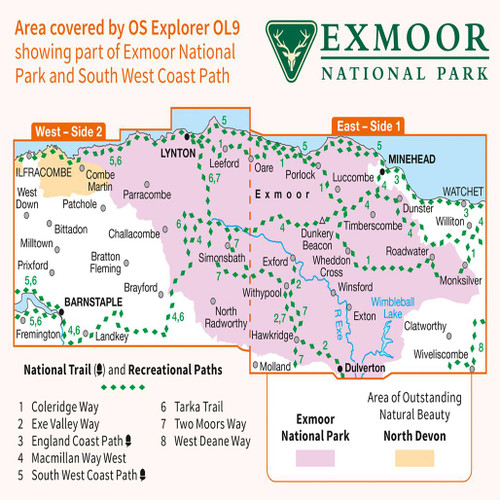 OS Map of Exmoor | Explorer OL9 Map | Ordnance Survey Shop